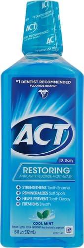 ACT Restoring Fluoride Mouthwash 18 fl. oz - Strengthens Tooth Enamel ...
