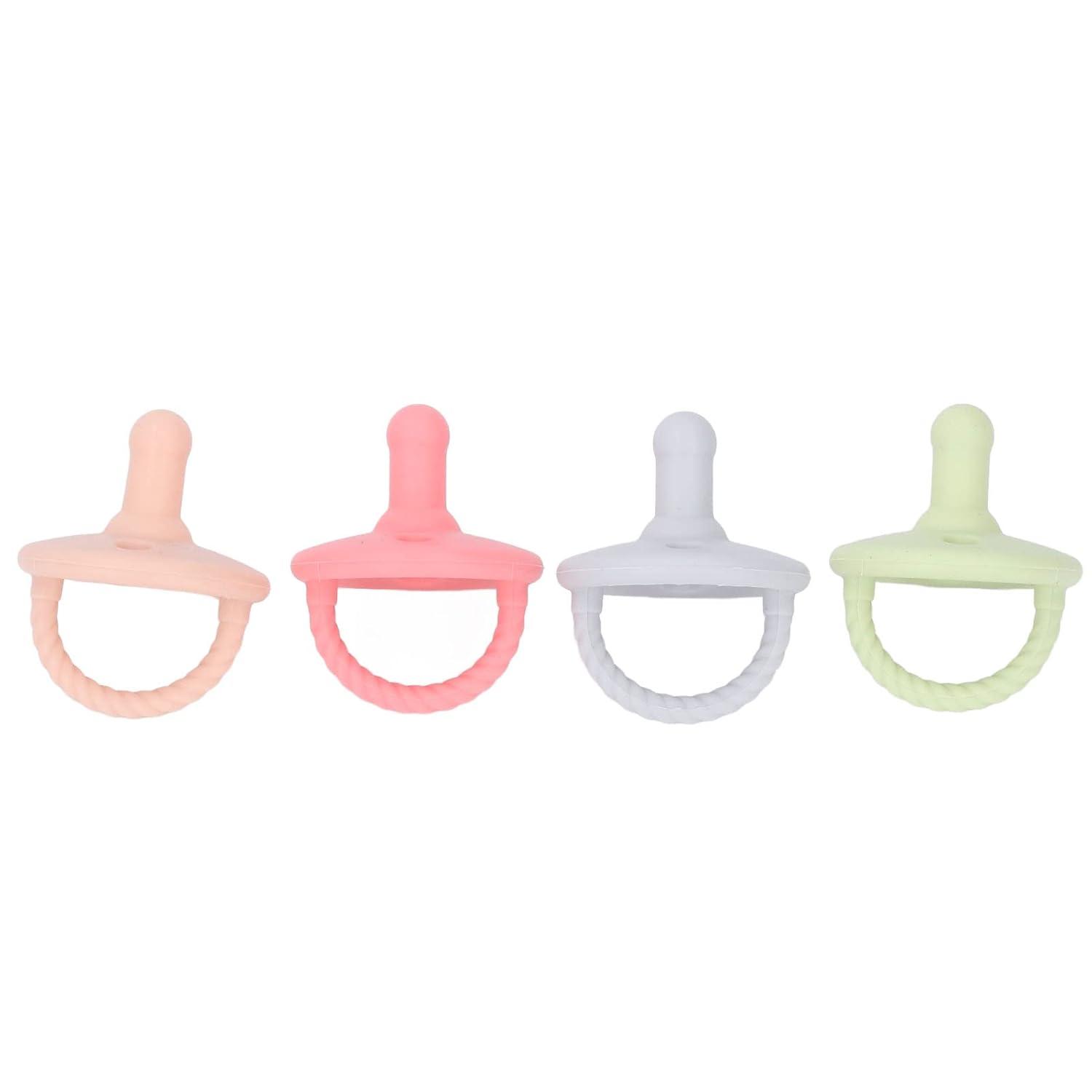 Silicone Baby Pacifier Set - 4PCS Breast-Like Design with Skin Texture ...
