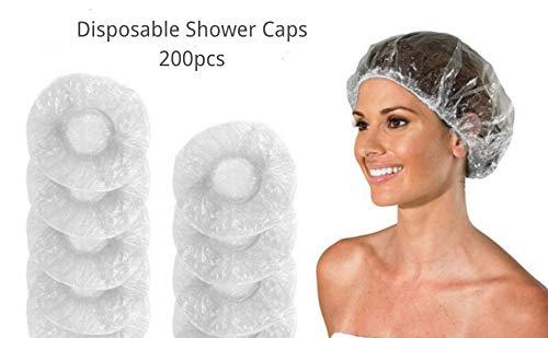 200pcs Clear Plastic Disposable Shower Caps for Spa, Home, Hotel, Salon ...