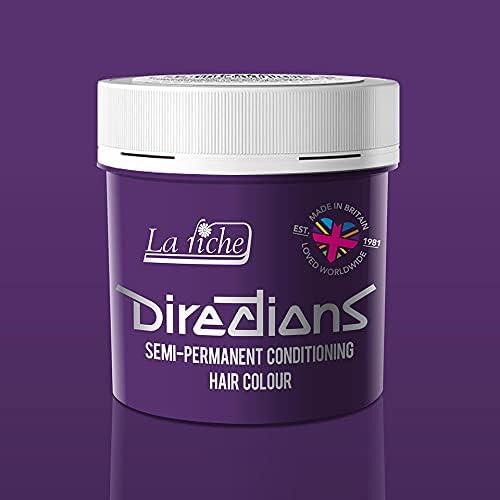 DIRECTIONS Violet Semi-Permanent Hair Colour - 88ml Tub | Vibrant ...