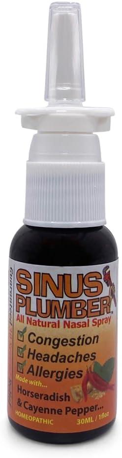 Sinus Plumber Natural Allergy Relief Nasal Spray with Capsicum - Fast ...