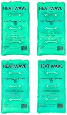 HEAT WAVE Instant Reusable Heat Packs - Made in USA - 2 Medium (5x9 ...