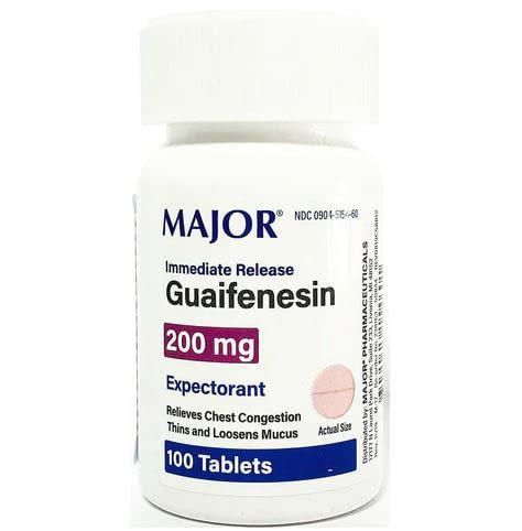 Major Pharmaceuticals Guaifenesin 200mg Expectorant Tablets - 100 Count ...