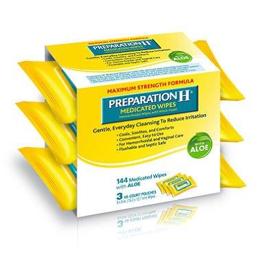 Preparation H Medicated Wipes with Aloe - 144 ct | Soothing Relief for ...
