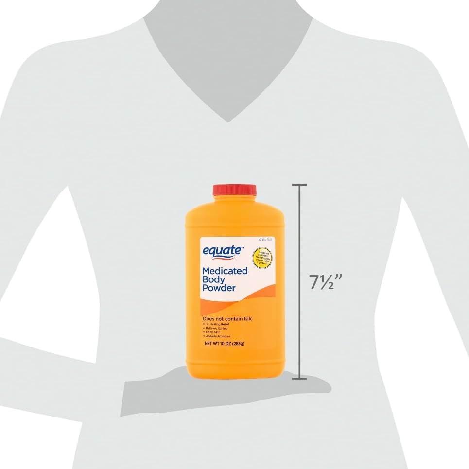 Equate Talc-Free Medicated Body Powder 10 oz - Soothing Odor and ...