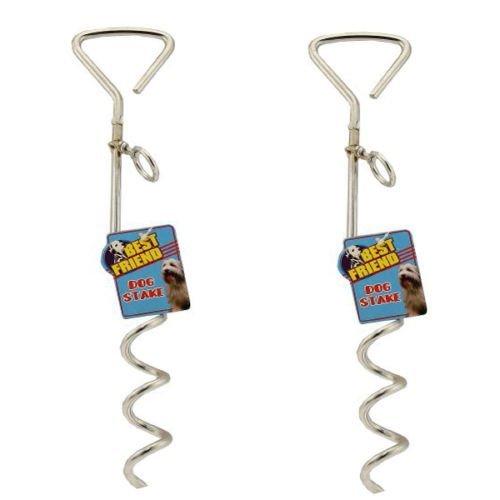 2 xHeavy Duty Corkscrew Ground Spike Tie Out Stake Tether Dog Animal ...