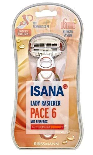 ISANA Pace 6 Lady Razor | 6 Blade System for Smooth Shaving | 1 Set ...