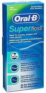 Oral-B 50 Pieces Pre-Cut Super Floss - Pack of 3 50 Count (Pack of 3 ...