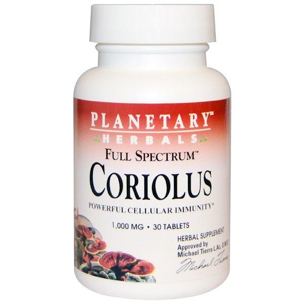 Buy Planetary Herbals Full Spectrum Coriolus 1000 mg - 30 Tablets for ...