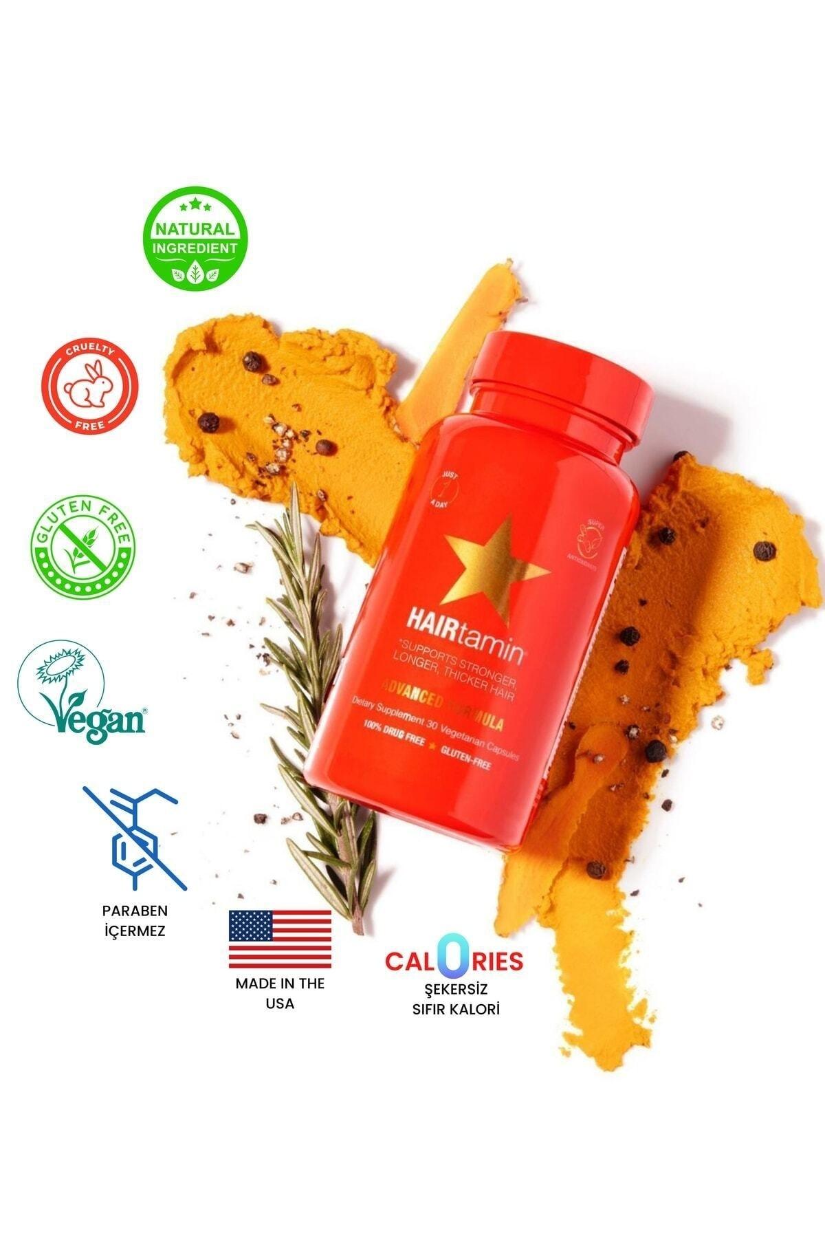 HAIRtamin Advanced Formula 30 Vegan Capsules - Hair Vitamin - 6 Pieces ...