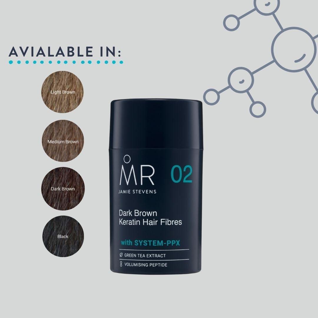 Jamie Stevens Dark Brown Hair Fibres - Instantly Thicker Hair Solution ...