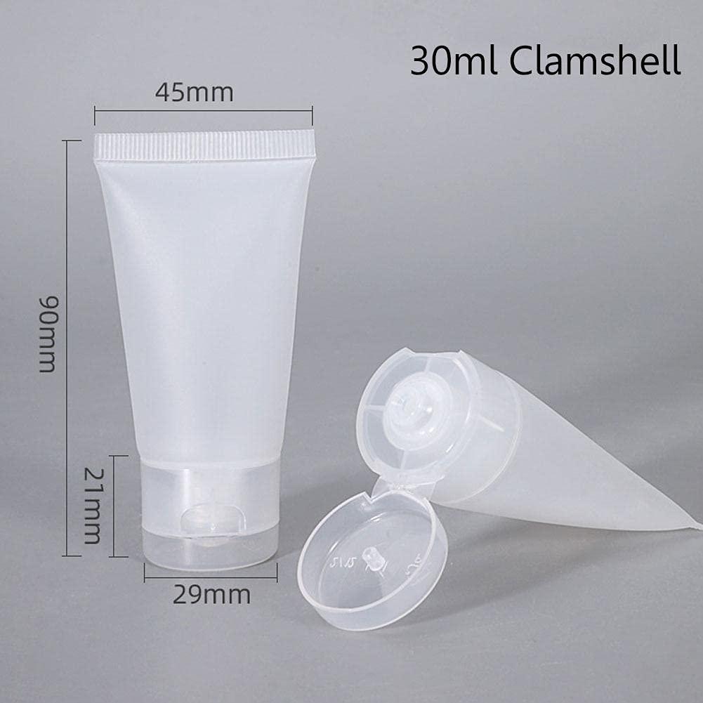 30 Pack Empty 30ml Transparent Soft Plastic Refillable Lotion Bottles ...
