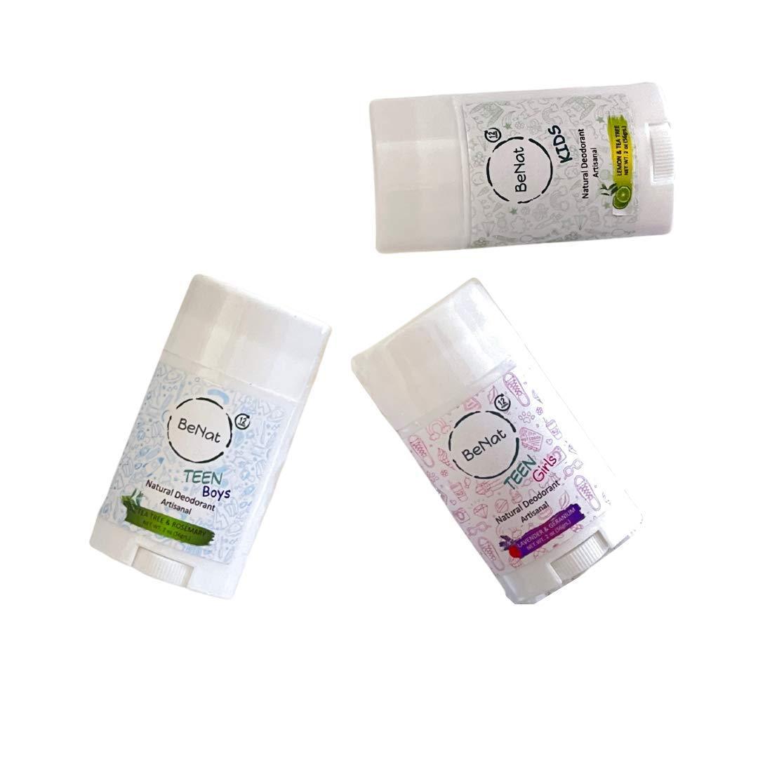 BeNat All Natural Deodorant For Kids and Teens 100% Natural Aluminum ...