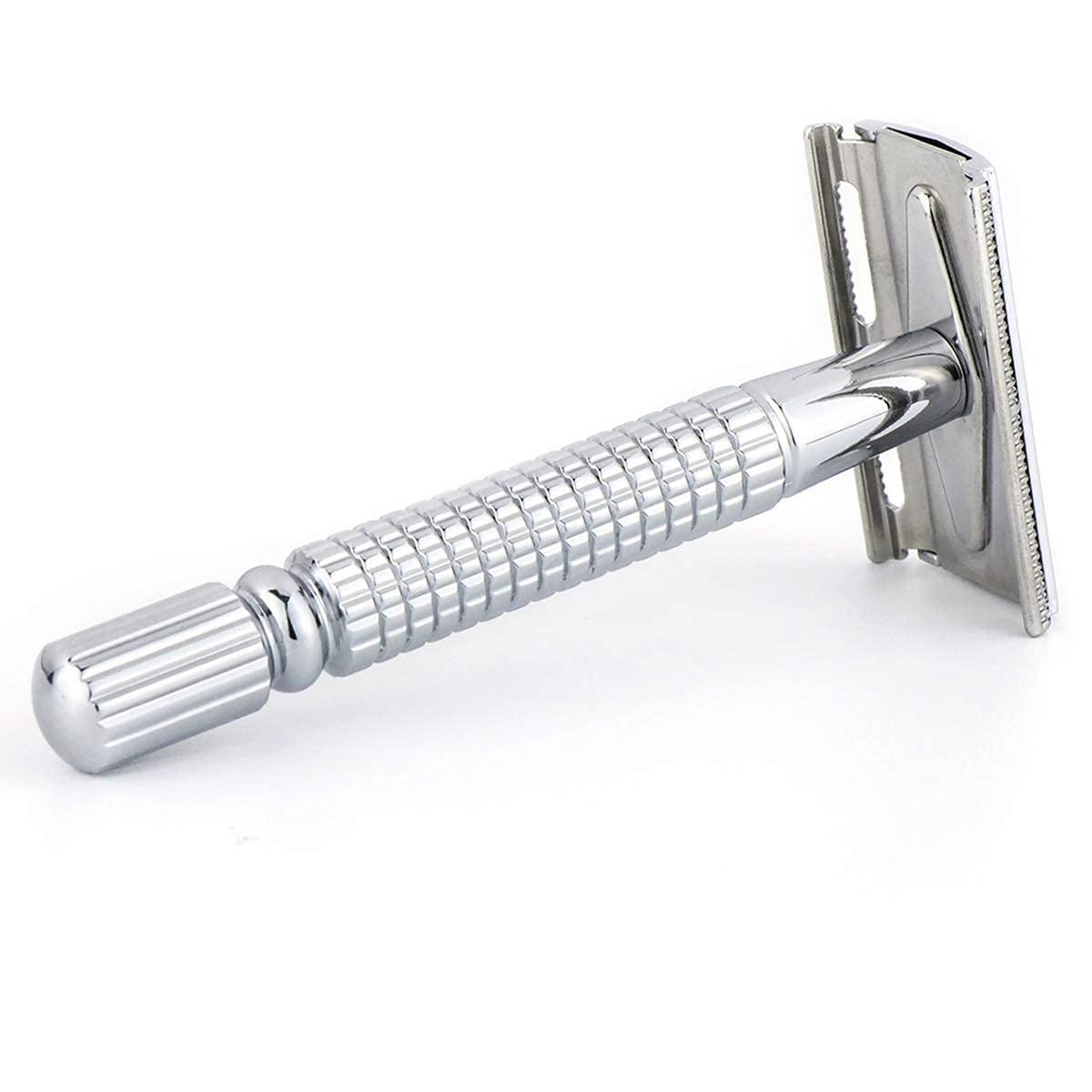 BAILI Classic Metal 3-Piece Double Edge Safety Razor - Platinum Blade ...