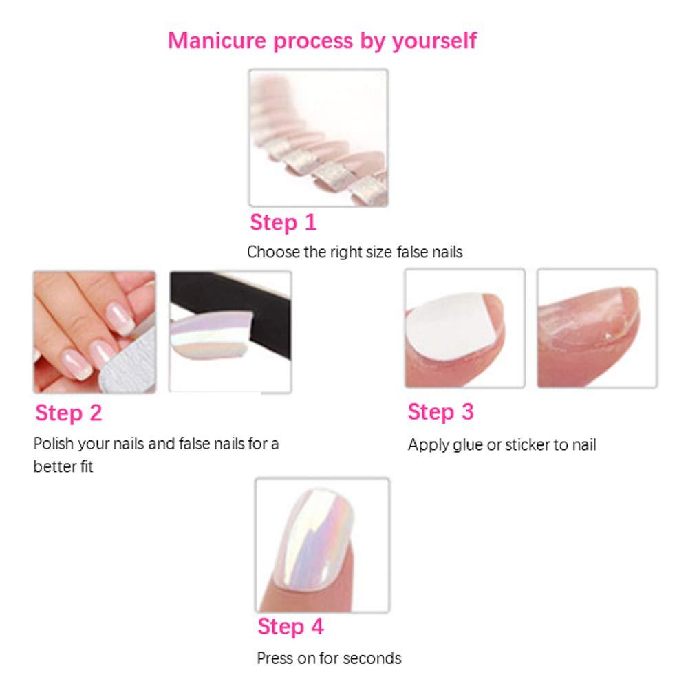 Poliphili 24Pcs Super Long Gradient Press on Fake Nails | Extra Long ...