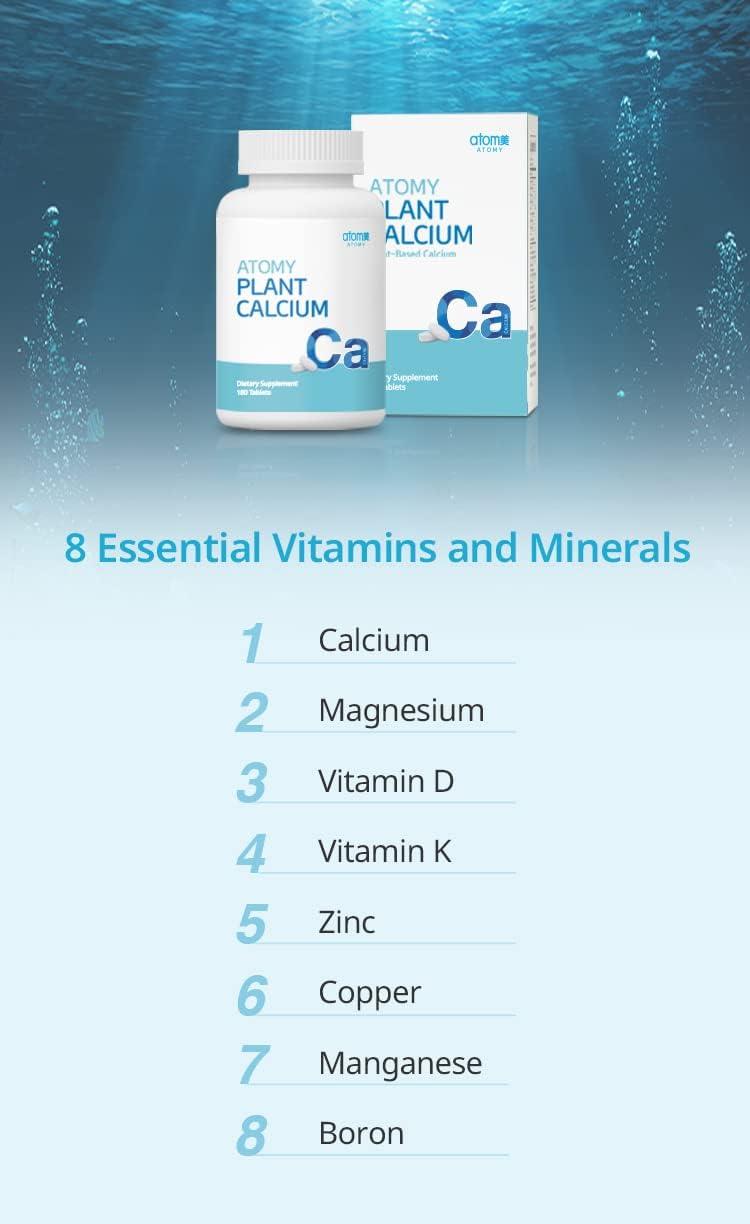 Atomy Plant Calcium Tablets - 180 Count | Plant-Based Calcium ...