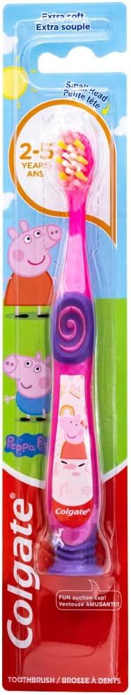 Colgate Kids Peppa Pig Toothbrush with Suction Cup - Pack of 6, Extra ...