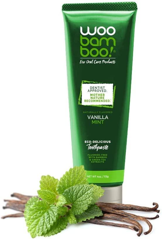 Woo Bamboo Vanilla Mint Toothpaste - Natural Fluoride-Free, 4 Oz | Eco ...