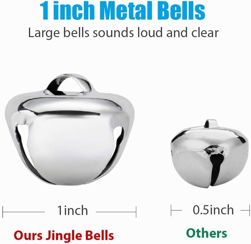 100PCS 1 Inch Silver Jingle Bells - Christmas Craft Decorations for ...