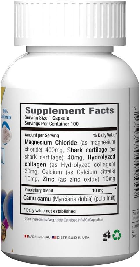 Organic Immunity Support: 100 Magnesium Chloride Capsules 500mg ...