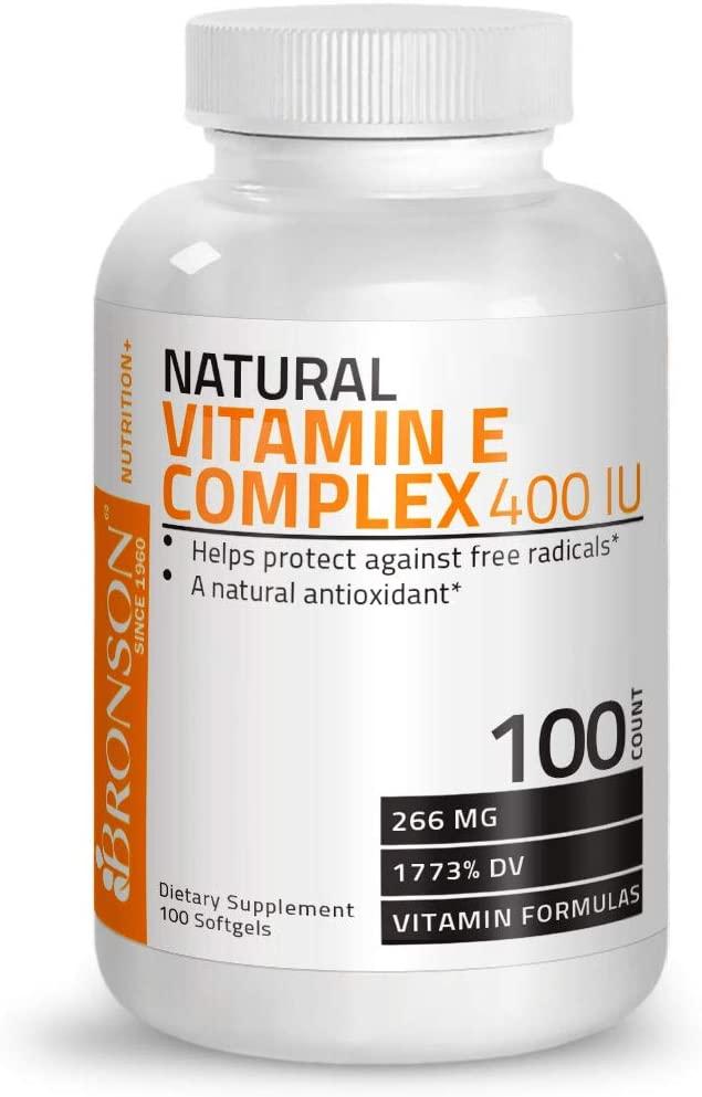 Natural Vitamin E Complex 400 IU | 100 Softgels | Antioxidant Support ...