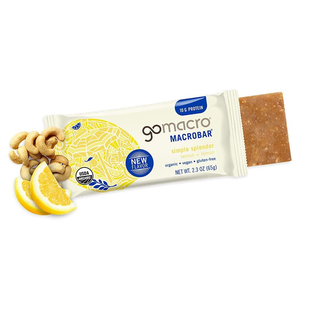 GoMacro MacroBar Organic Vegan Protein Bars - Lemon + Lemon 2.3oz (12 ...