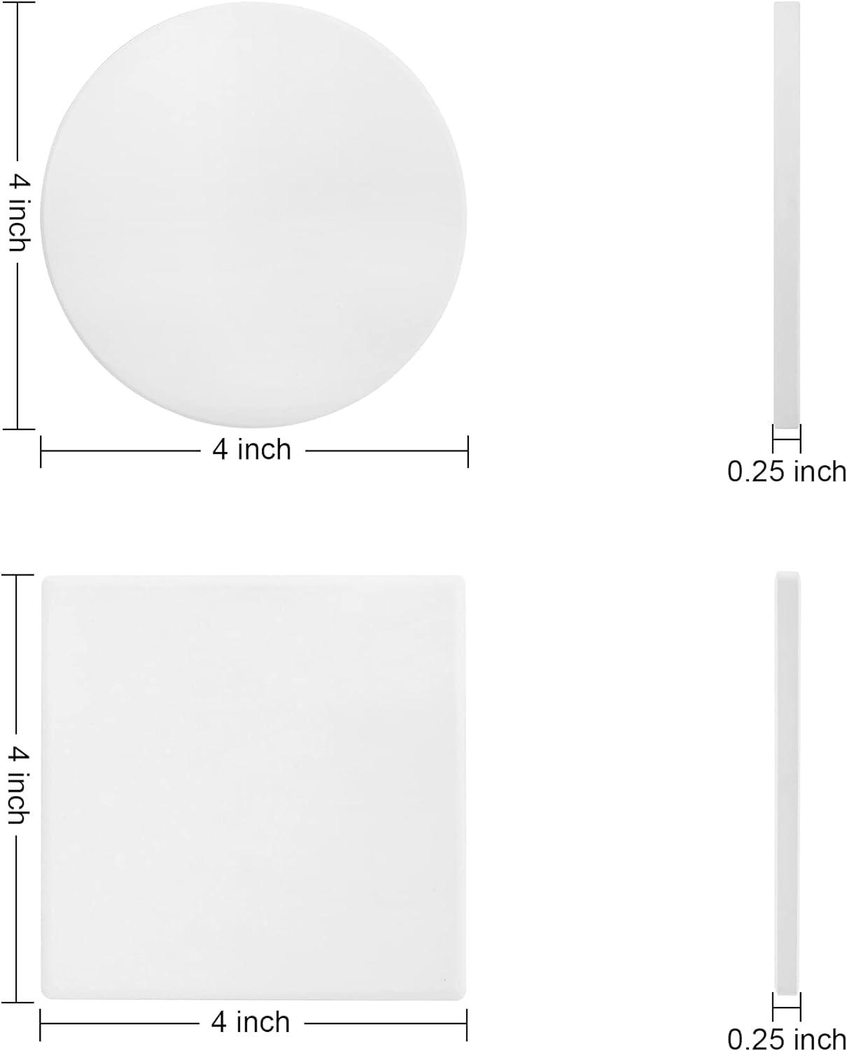 Ceramic Tile for Crafts Coasters 24 Pack White Tiles Unglazed 4 Inch ...