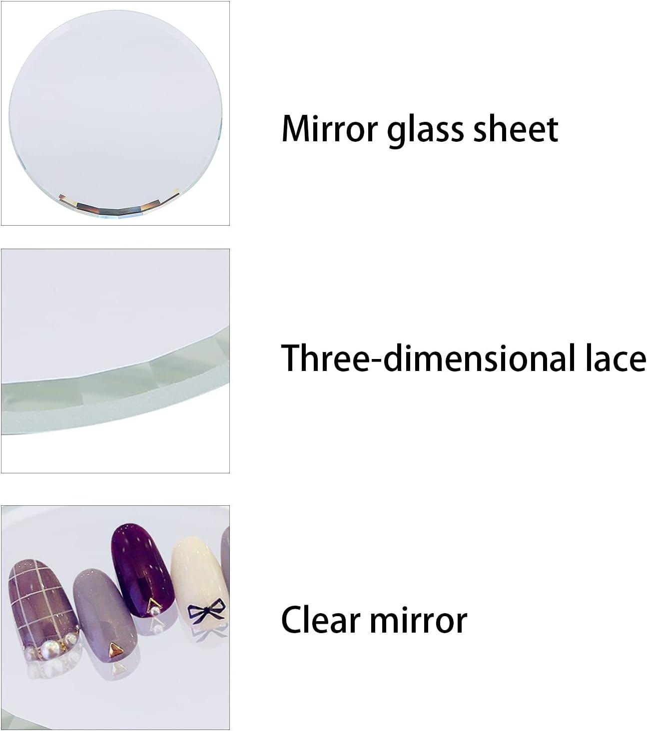 Luroze Mirror Round Glass Nail Art Palette - Small Empty Manicure ...