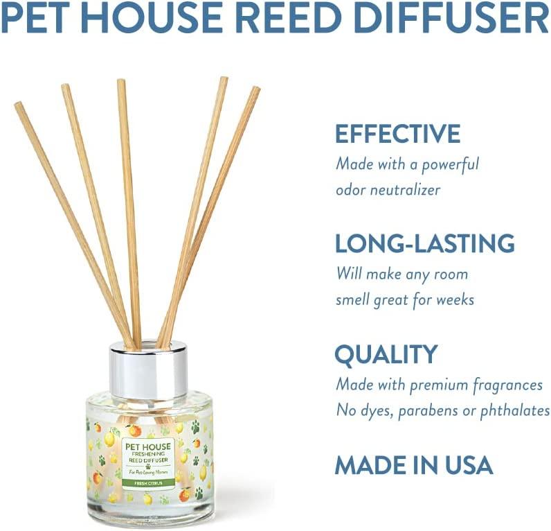 Pet House Reed Diffuser - Long Lasting Eco-Friendly Scented Oil Set ...