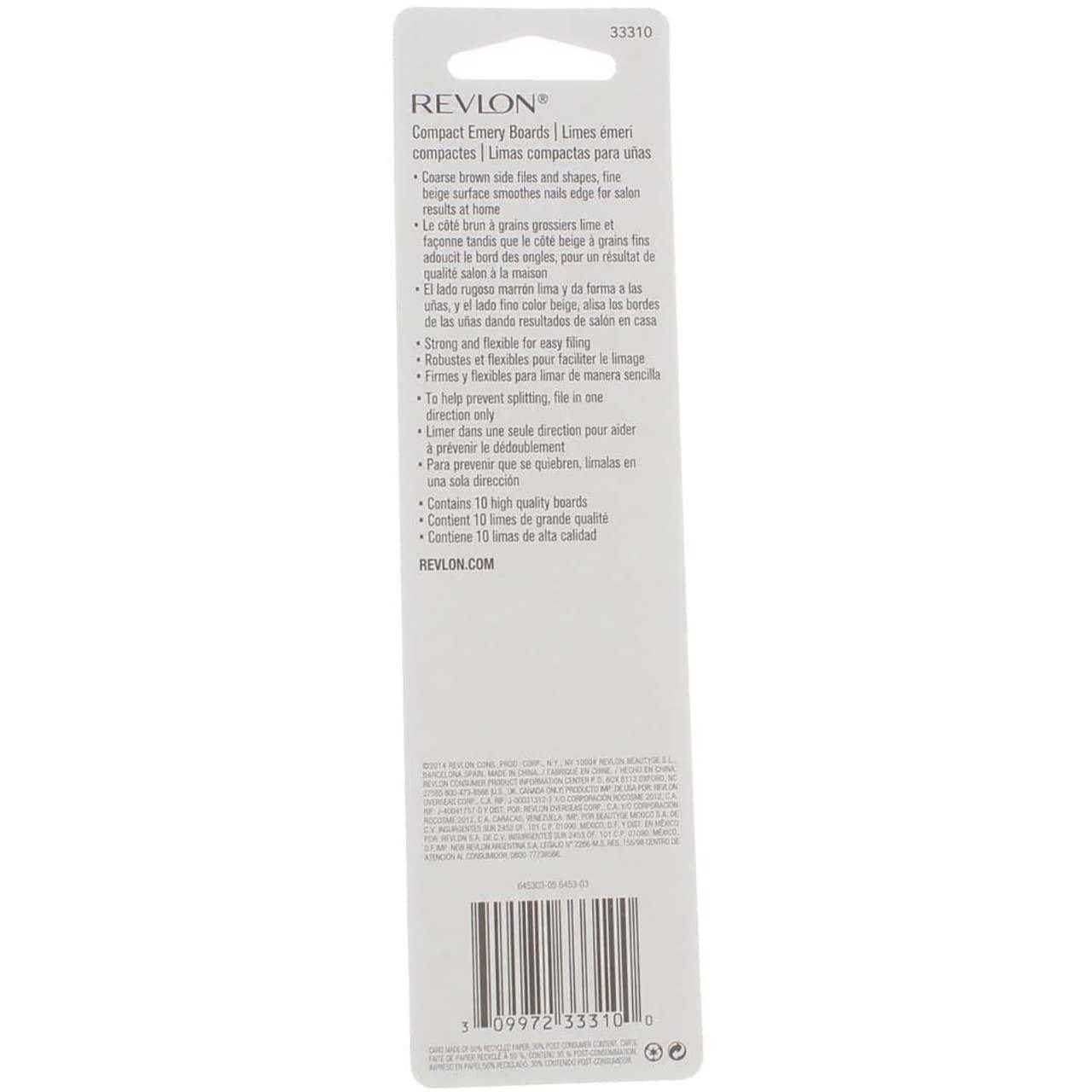 Revlon Compact Emery Board 40 Pack - Nail File Set for Smooth Nails ...