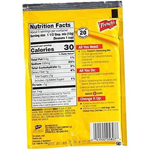 French's Original Chili-O Seasoning Mix (Pack of 4) - 1.75 oz Packets ...