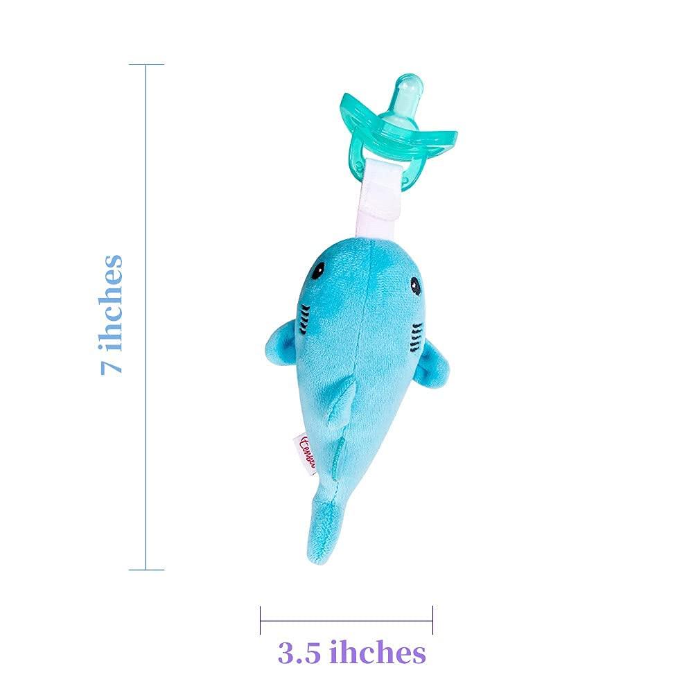Plush Whale Pacifier Holder with Detachable Stuffed Animal - Silicone ...