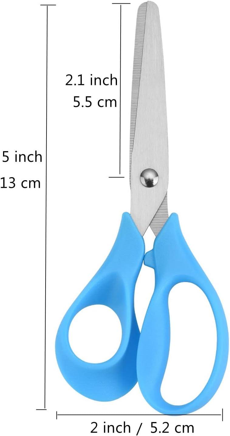 Left Handed Kids Craft Scissors - Set of 3 Blunt Safety Scissors for ...