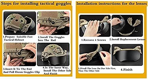 Fast Helmet Tactical Goggles with 2-Color Lenses and Side ARC Rails ...