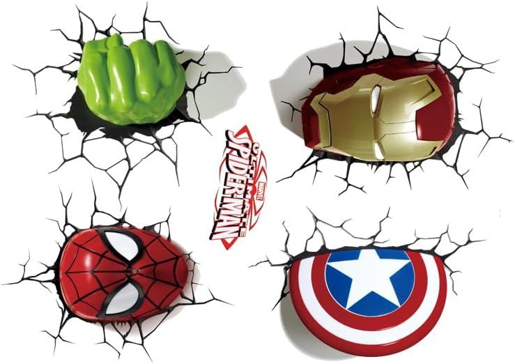 Superhero Spiderman Hulk Shield 3D Wall Stickers - Bedroom & Living ...