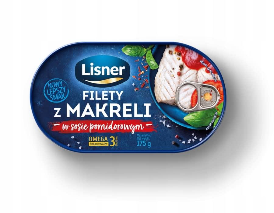 Lisner 12x Salted steamed mackerel fillets with skin in tomato sauce ...