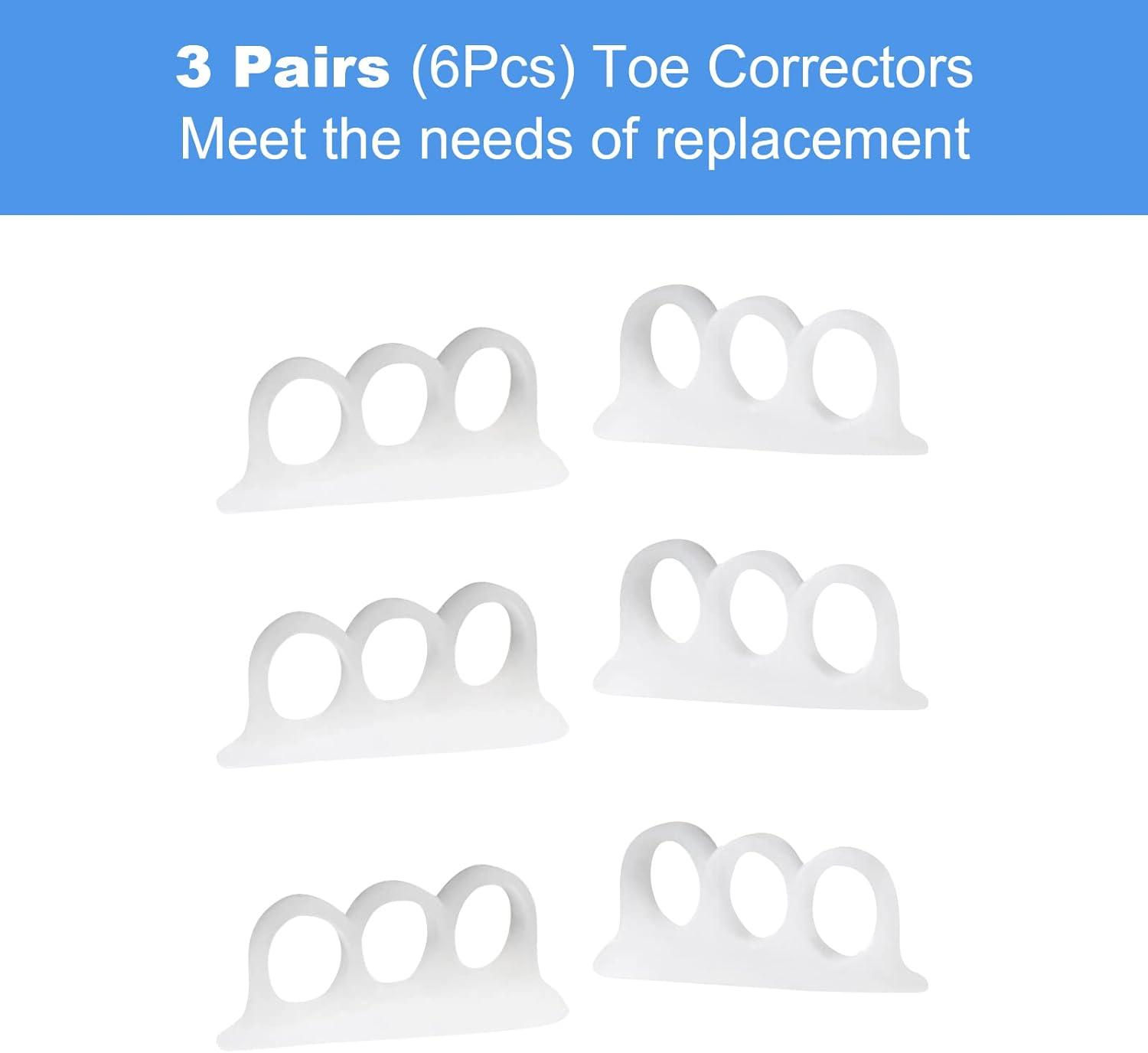 6 Pack Toe Separators & Straighteners for Bunion Relief - 3 Pairs of 3 ...