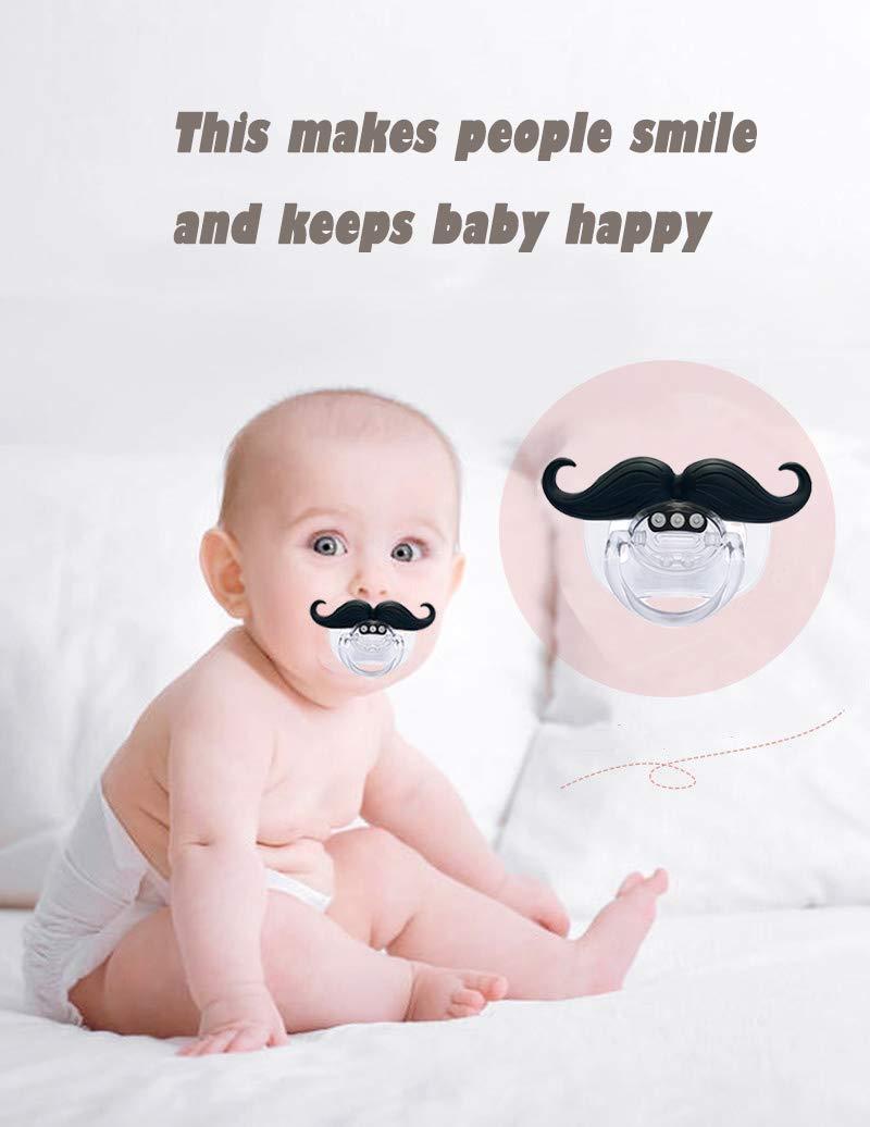 Cute Kissable Mustache Pacifier for Babies - Pack of 2 Black | BPA-Free ...