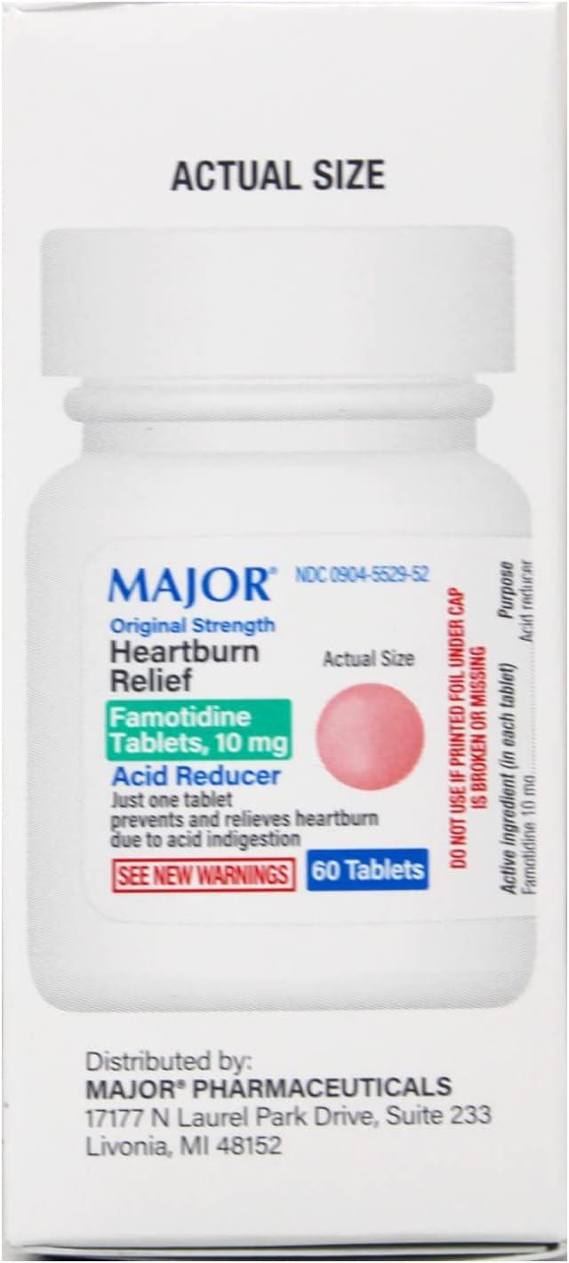 NBGRLVS SIXNE Famotidine 10mg Pink Tablets - 60 Count | Heartburn ...