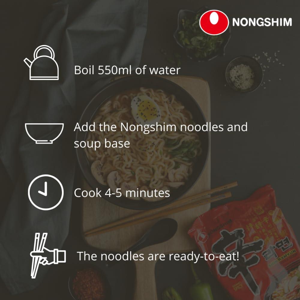 NONGSHIM Shin Ramyun Instant Noodles - 5-Pack (600g) | Authentic Korean ...