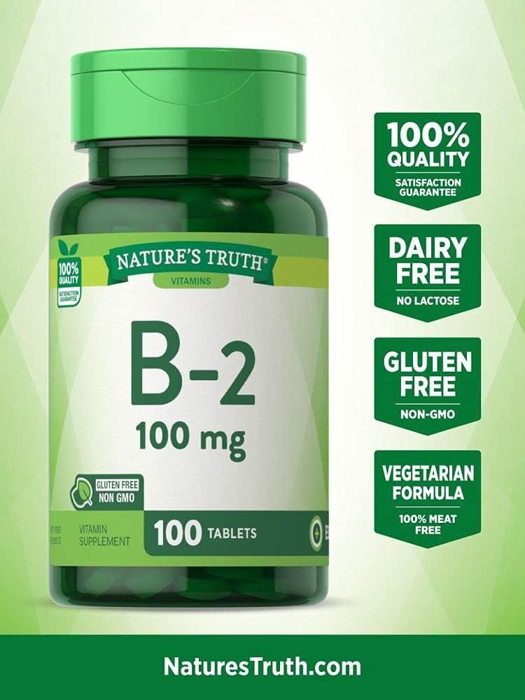 Nature's Truth Vitamin B-2 100mg Tablets - 100 Count | Buy Now with ...