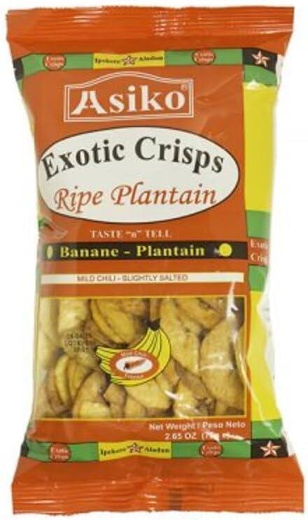 Asiko Plantain Chips Mixed Box of 24 (12 chilli and 12 Yellow salted ...