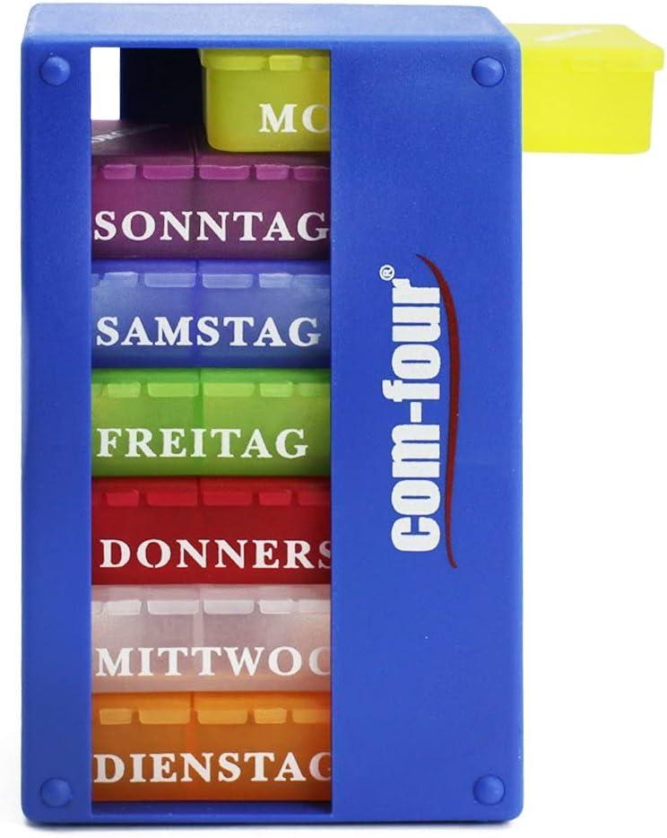 Com-Four 7-Day Drug Doser | Weekly Pill Organizer with 3 Compartments ...
