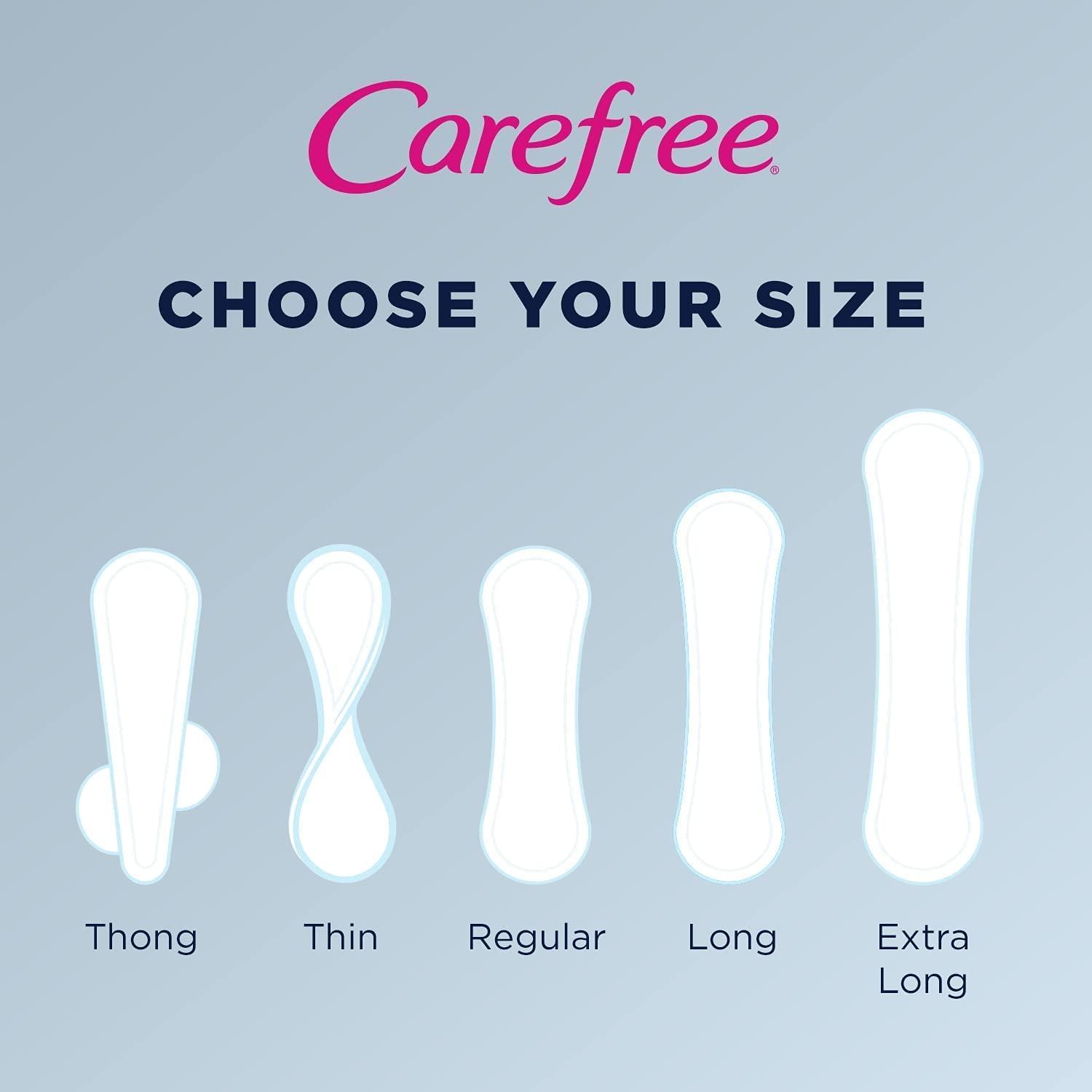 Carefree Acti-Fresh Pantiliners, Extra Long Flat, Unscented, 100 Count ...