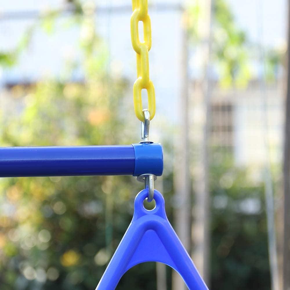 Trapeze Swing Bar Rings with Heavy Duty Chains - Blue Swing Set ...