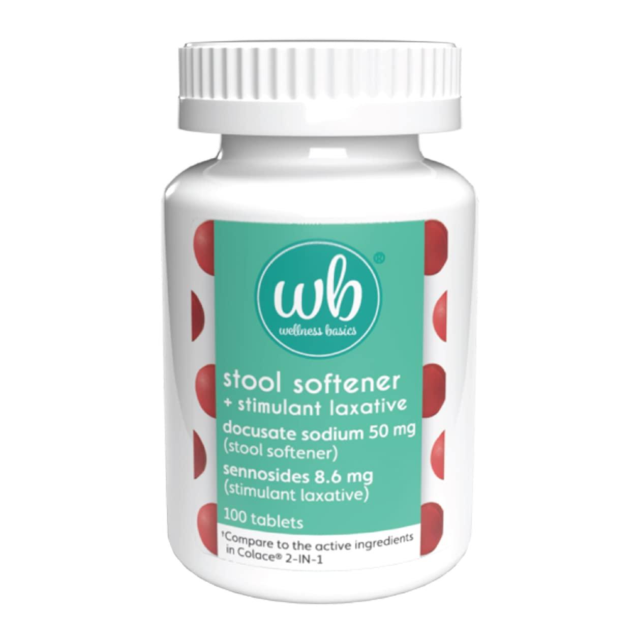 Wellness Basics Stool Softener & Laxative Tablets - 100 Count | Buy Now ...