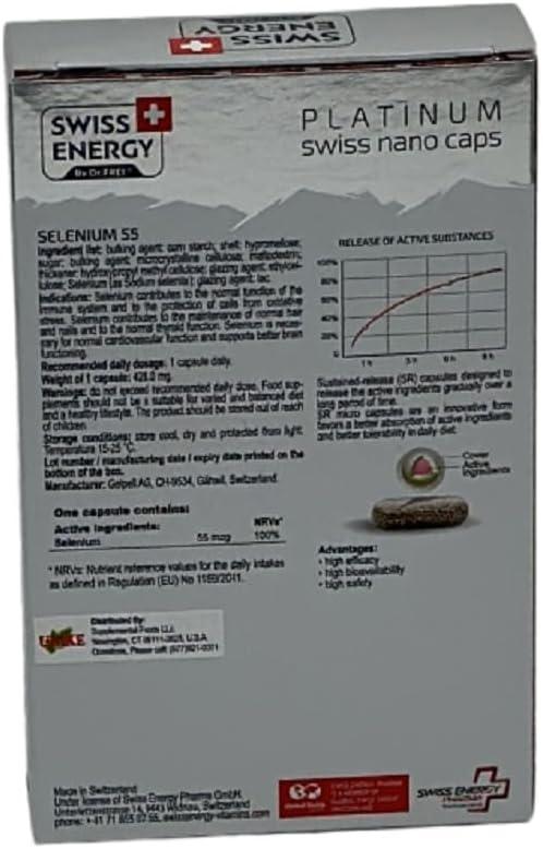 Swiss Energy Selenium 55 Capsules for Immune System & Thyroid Health ...