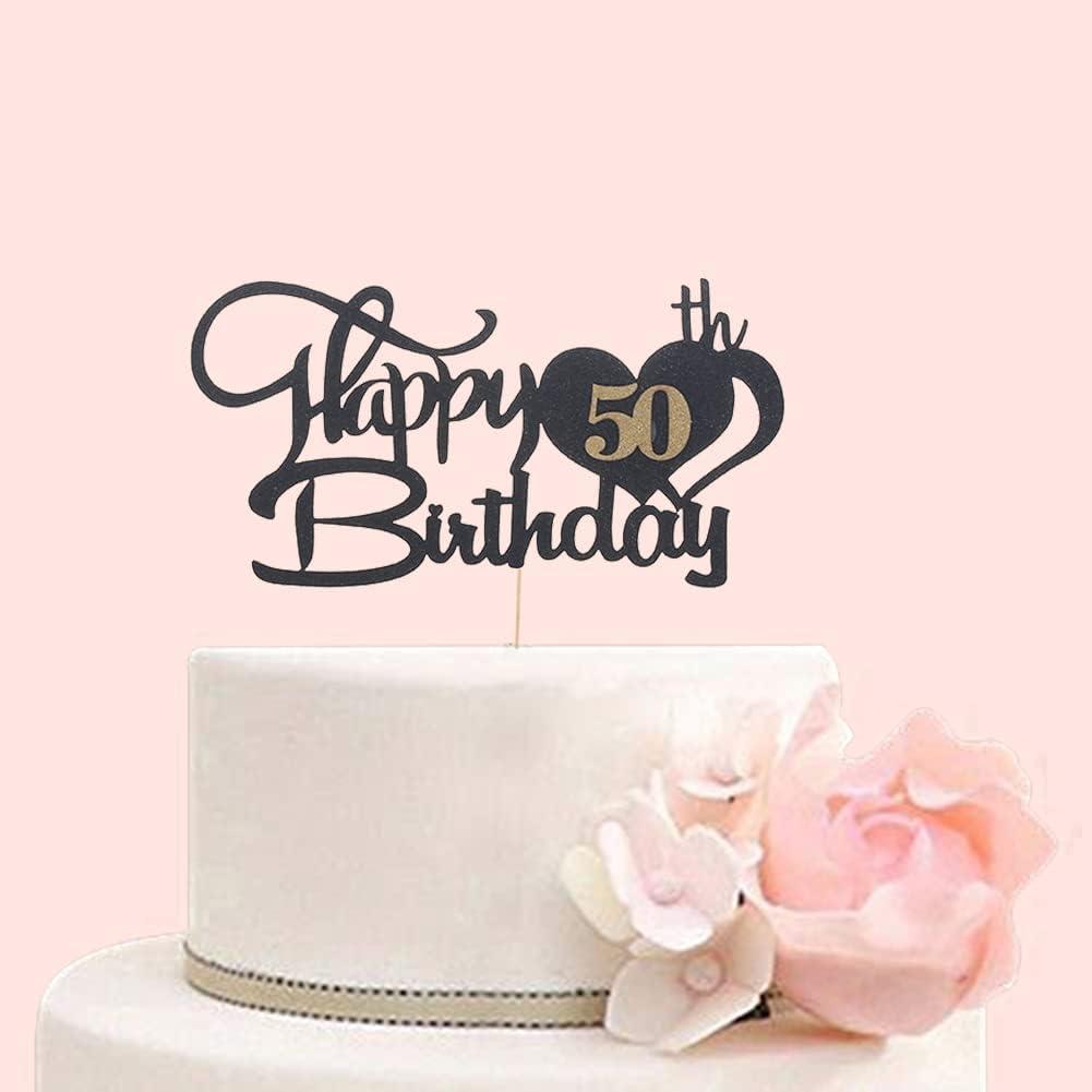 50 Cake Topper for 50th Birthday 50 Birthday Decoration Happy Birthday ...