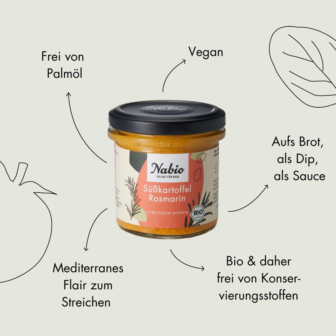 NABIO Mediterranean Sweet Potato Rosemary Spread | Vegan | 6 x 135g ...