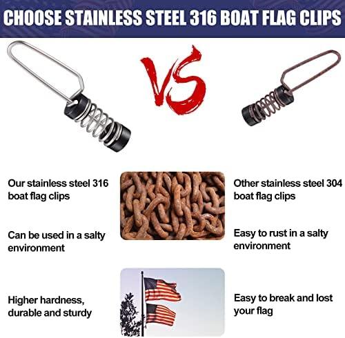 Stainless Steel Marine Boat Flag Clips - Moxweyeni Fishing Flag Clips ...